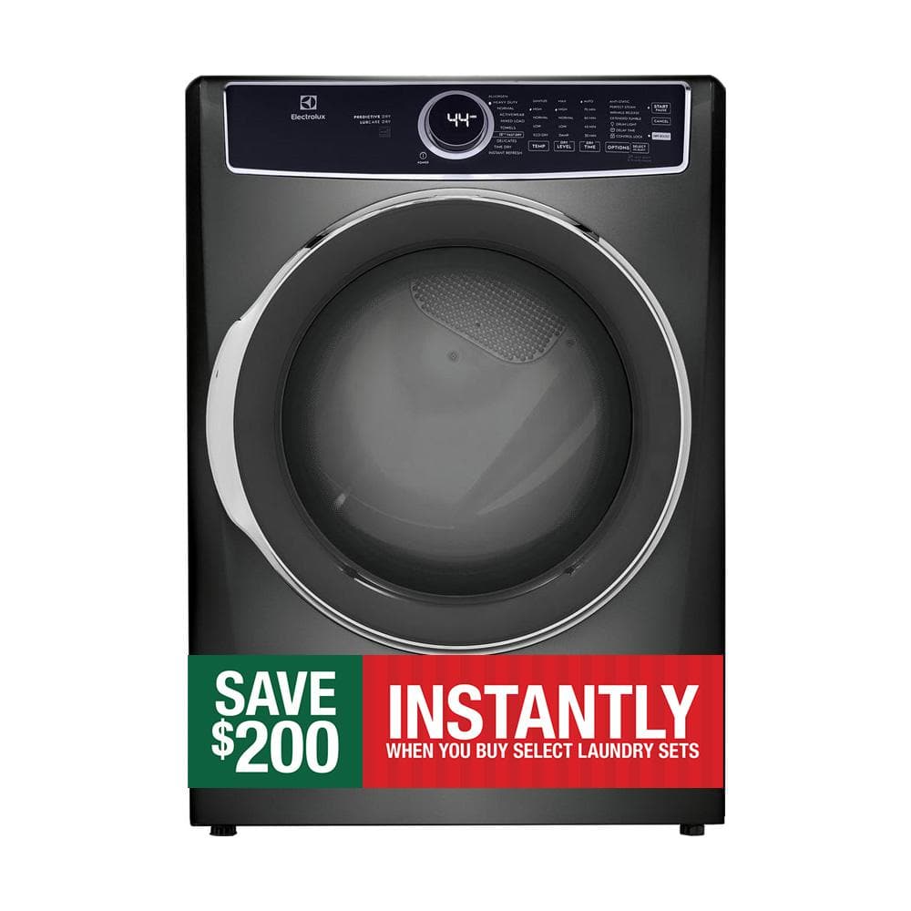 Electrolux 8 cu. ft. Titanium Front Load Perfect Steam Gas Dryer with ...