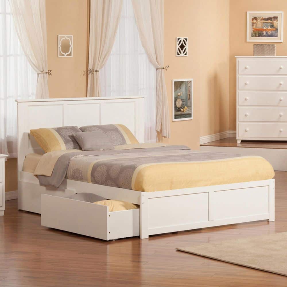Reviews for AFI Madison White Solid Wood Frame Queen Platform Bed with ...
