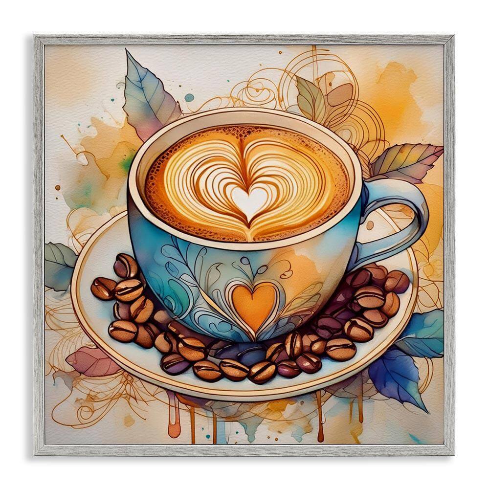 Stupell Industries Modern Cafe Latte by Alina Georgescu Gray Framed ...