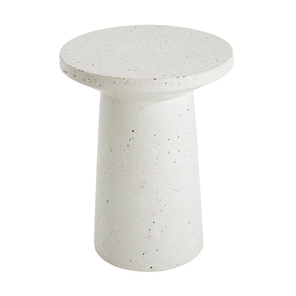Outdoor White Magnesium Oxide Side Table BFDATENUM796 - The Home Depot