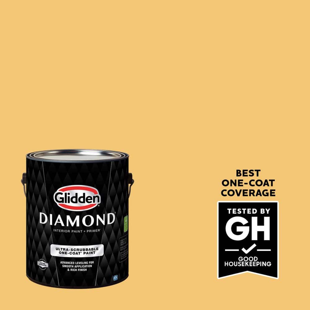 Glidden Diamond 1 gal. PPG1209-4 Yukon Gold Satin Interior Paint with ...