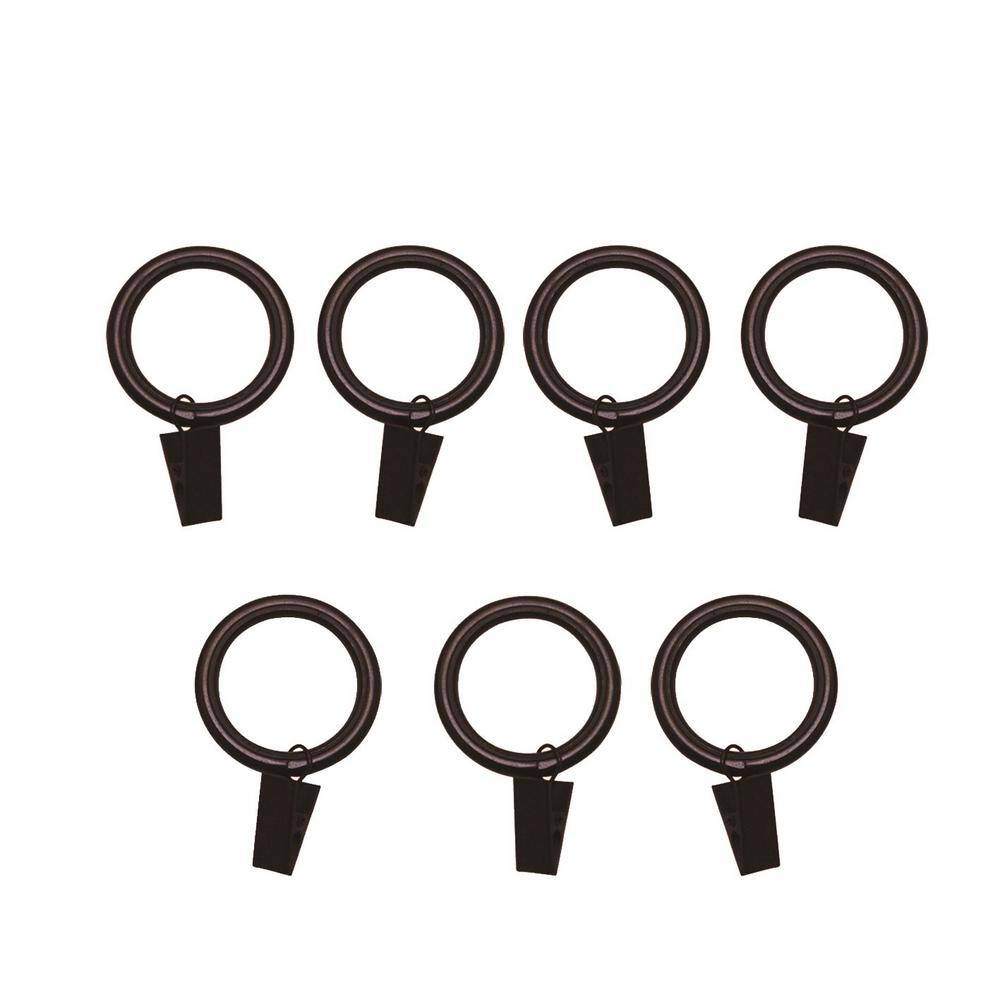 Versailles Home Fashions Espresso Steel Curtain Rings with clips (Set ...
