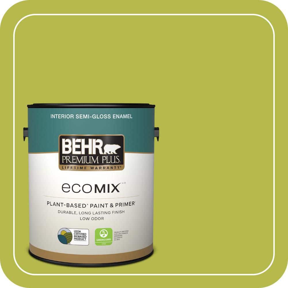 BEHR PREMIUM PLUS 1 gal. #400B-6 Japanese Fern Semi-Gloss Enamel EcoMix ...