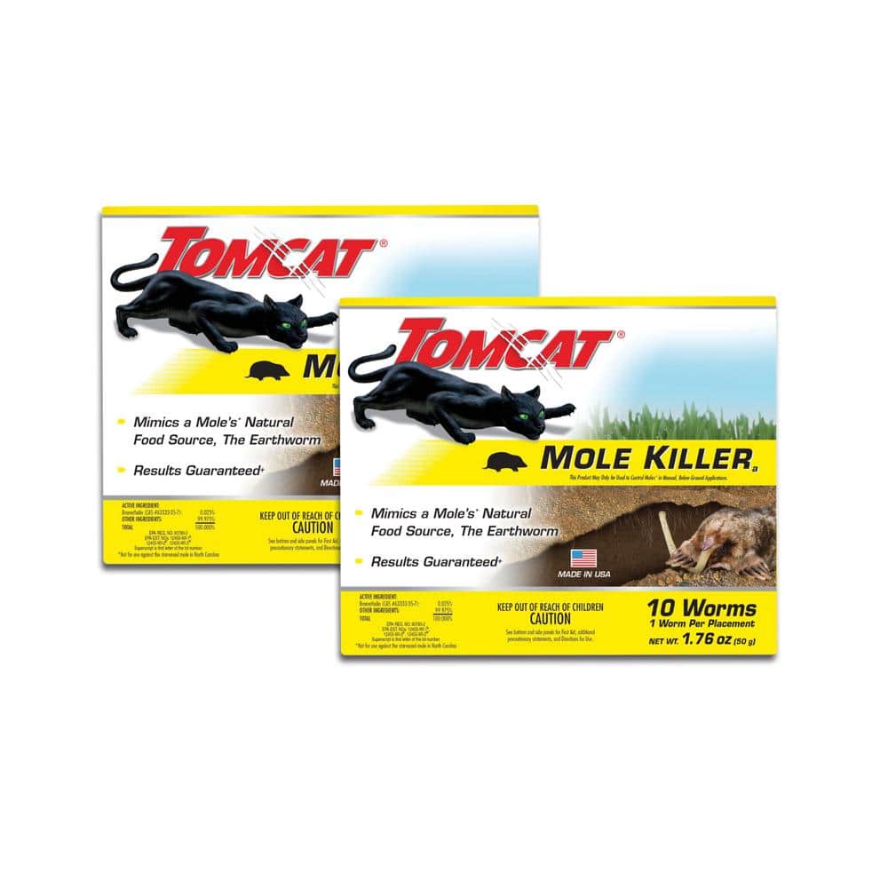 TOMCAT Mole Killer(a), Worm Bait, Includes 10-Worms per Box, 2-Pack ...
