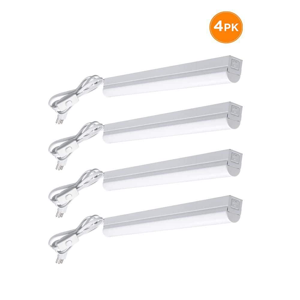 Commercial Electric 4-Pack 2 ft. Garage LED Linkable Strip Light ...