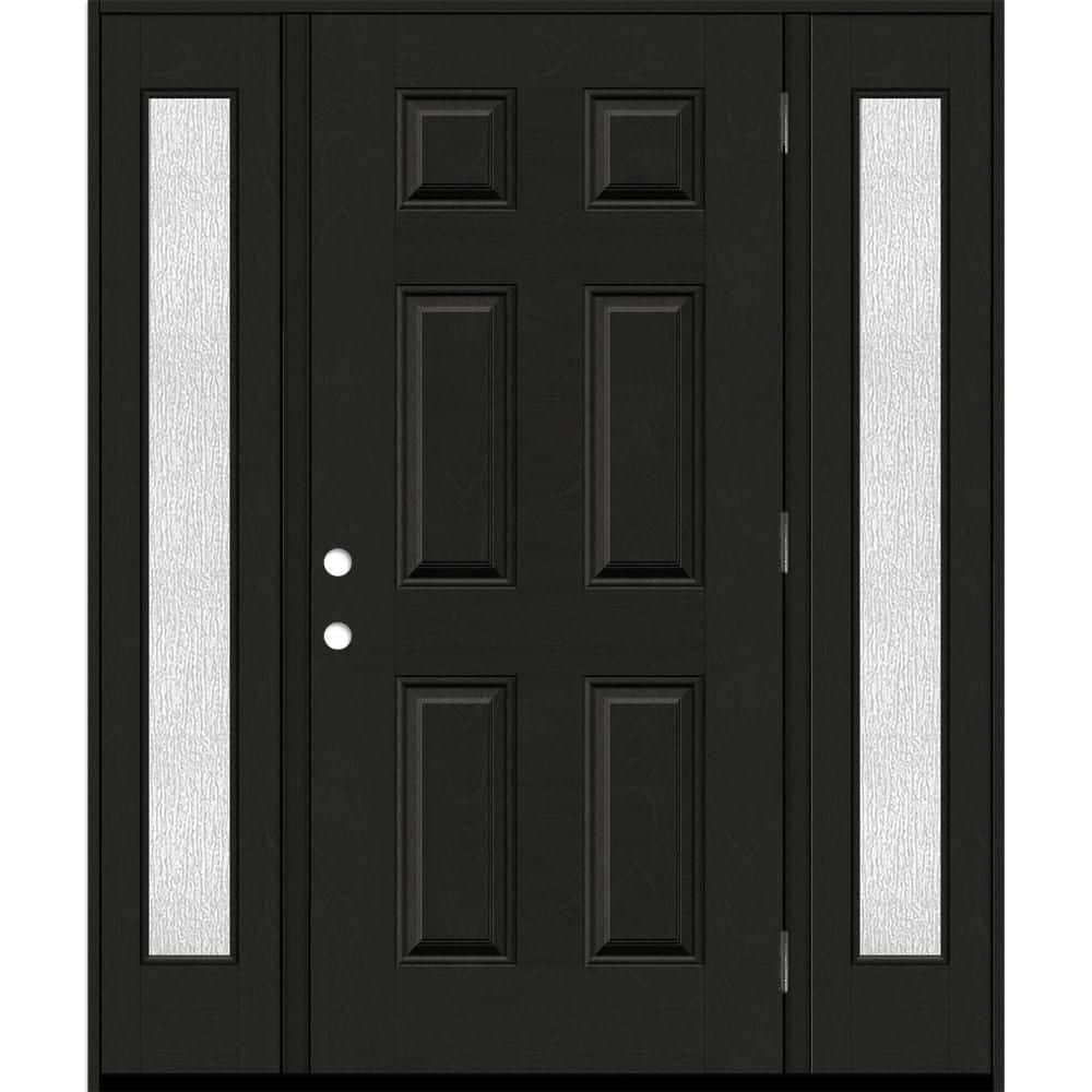 Steves & Sons Regency 64 in. x 80 in. 6-Panel LHOS Onyx Stain Mahogany ...