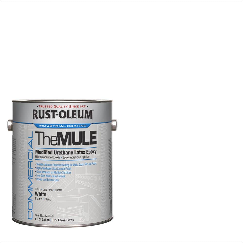 Rust-Oleum 1 gal. The Mule Gloss White Latex Epoxy Interior/Exterior ...