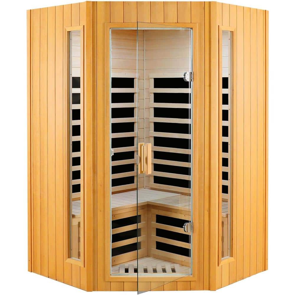 Spygo Moray 2-Person Indoor Hemlock Infrared Sauna with 7 Far-Infrared ...