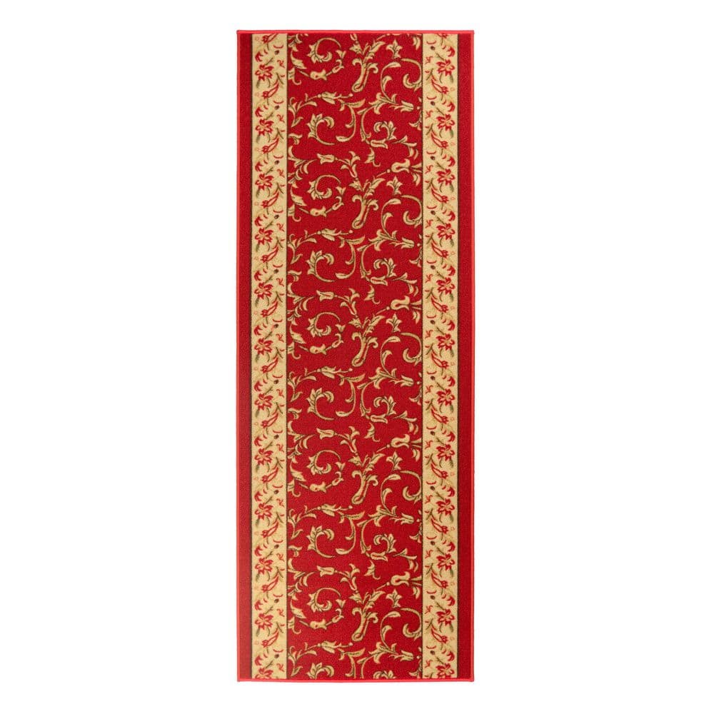 RugStylesOnline Veronica Cut to Size Red Color 31.5" Width x Your ...