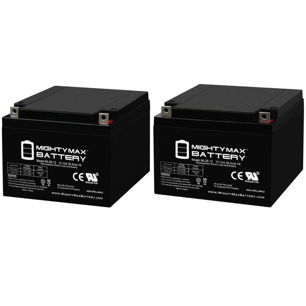 MIGHTY MAX BATTERY 12V 26AH Replacement Battery for MK M12260 Wheel ...