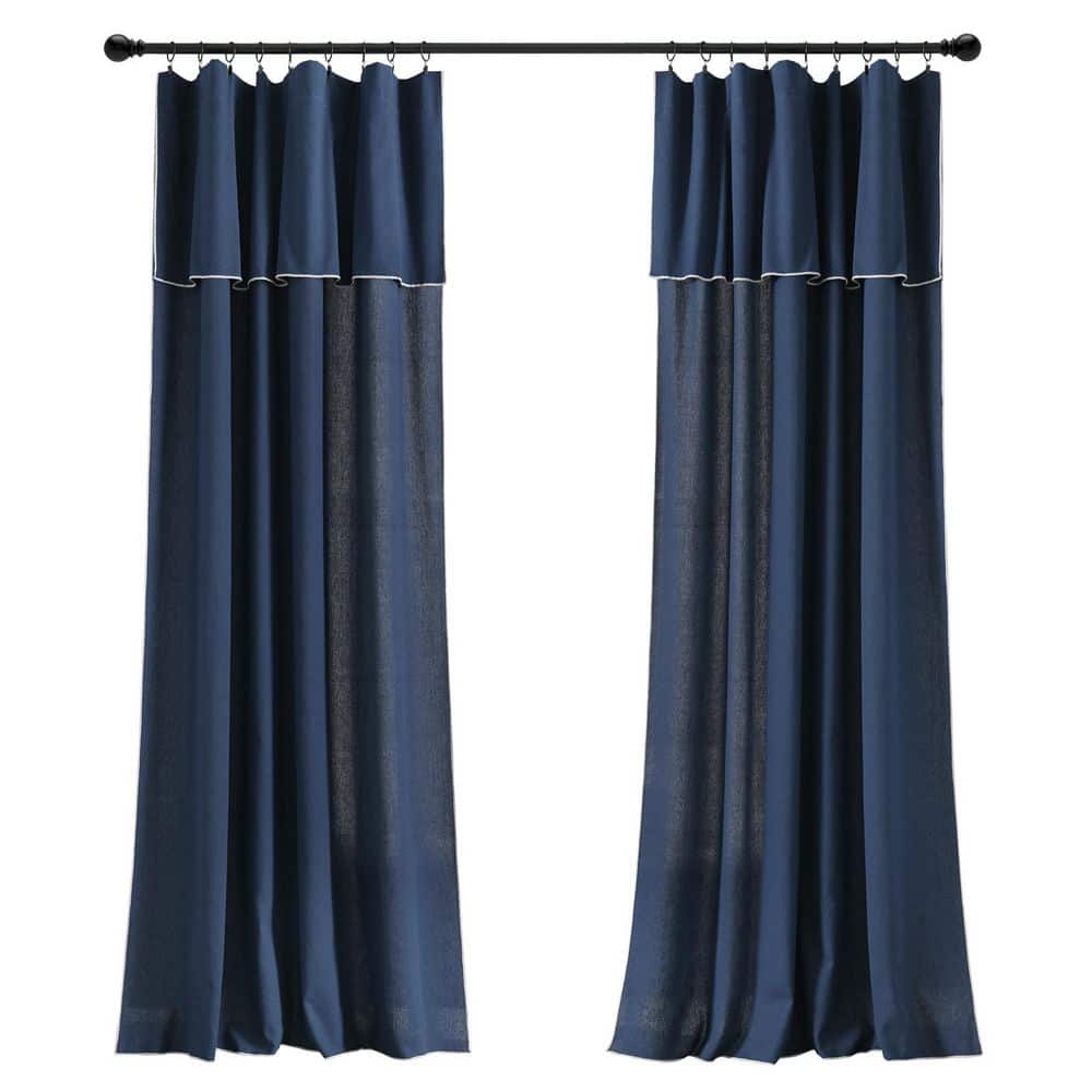 HOMEBOUTIQUE Modern Navy Polyester 52 in. W x 84 in. L With Attached ...