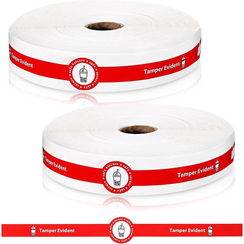 Tamper Evident Seals 1 x 9 Food Delivery Stickers Red 1000 Pieces ...