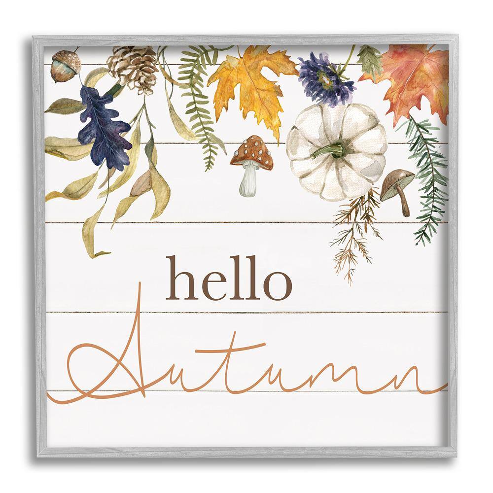 Stupell Industries Hello Autumn Botanicals by Livi Finn 1 Piece Framed ...