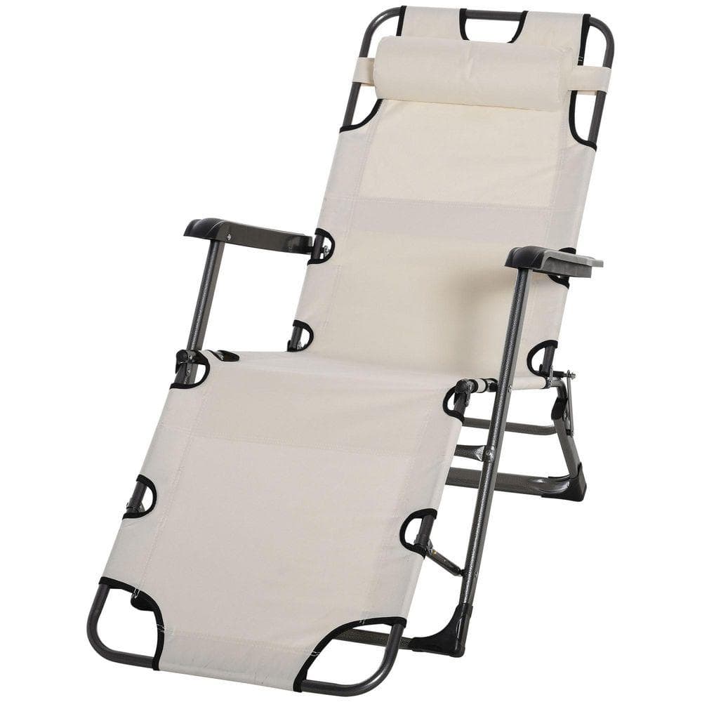 Otryad Metal Folding Chaise Lounge Chair for Outside, 2-in-1 Tanning ...