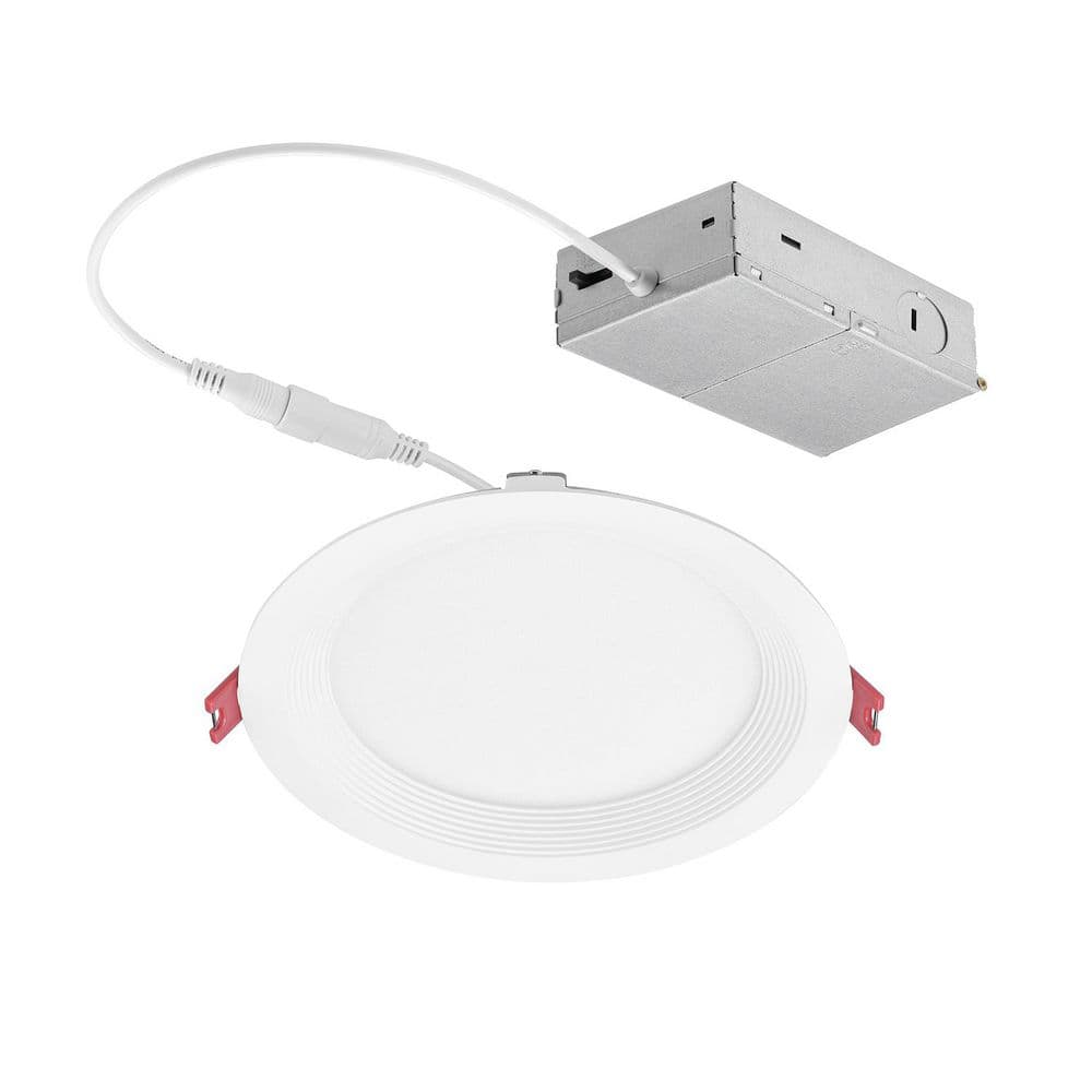 Globe Electric 12 Pack 6 in. White Round Wet Rated LED Integrated ...