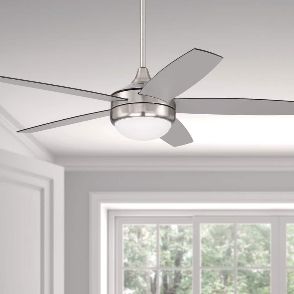 CRAFTMADE 52 in. Brushed Polished Nickel Brushed Nickel/Greywood Blades ...