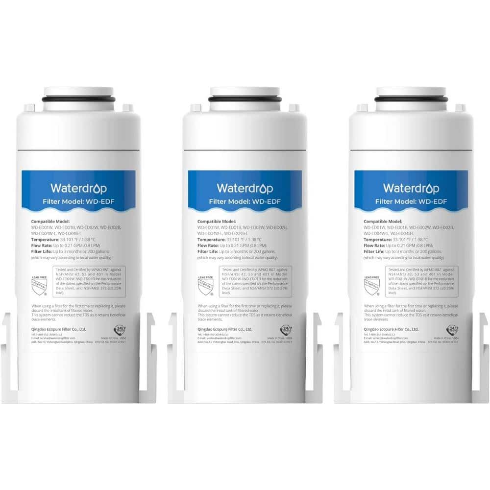 Waterdrop WD-EDF Replacement Filters for All WD 𝐄𝐥𝐞𝐜𝐭𝐫𝐢𝐜 Pitcher, WD ...