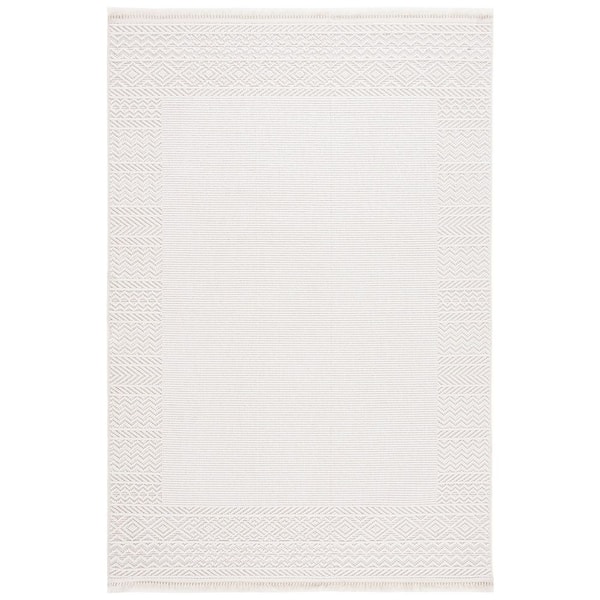 SAFAVIEH Camden 9 ft. x 12 ft. Ivory Geometric High-Low Area Rug ...