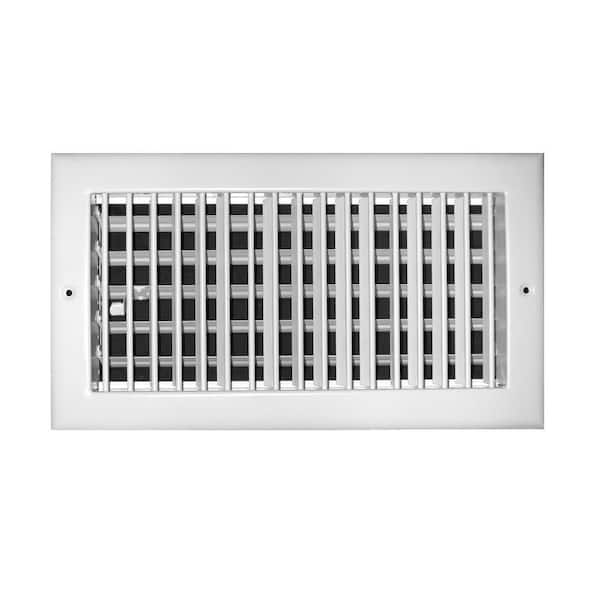 Everbilt 10 in. x 6 in. Aluminum 1 Way Adjustable Wall/Ceiling Register ...
