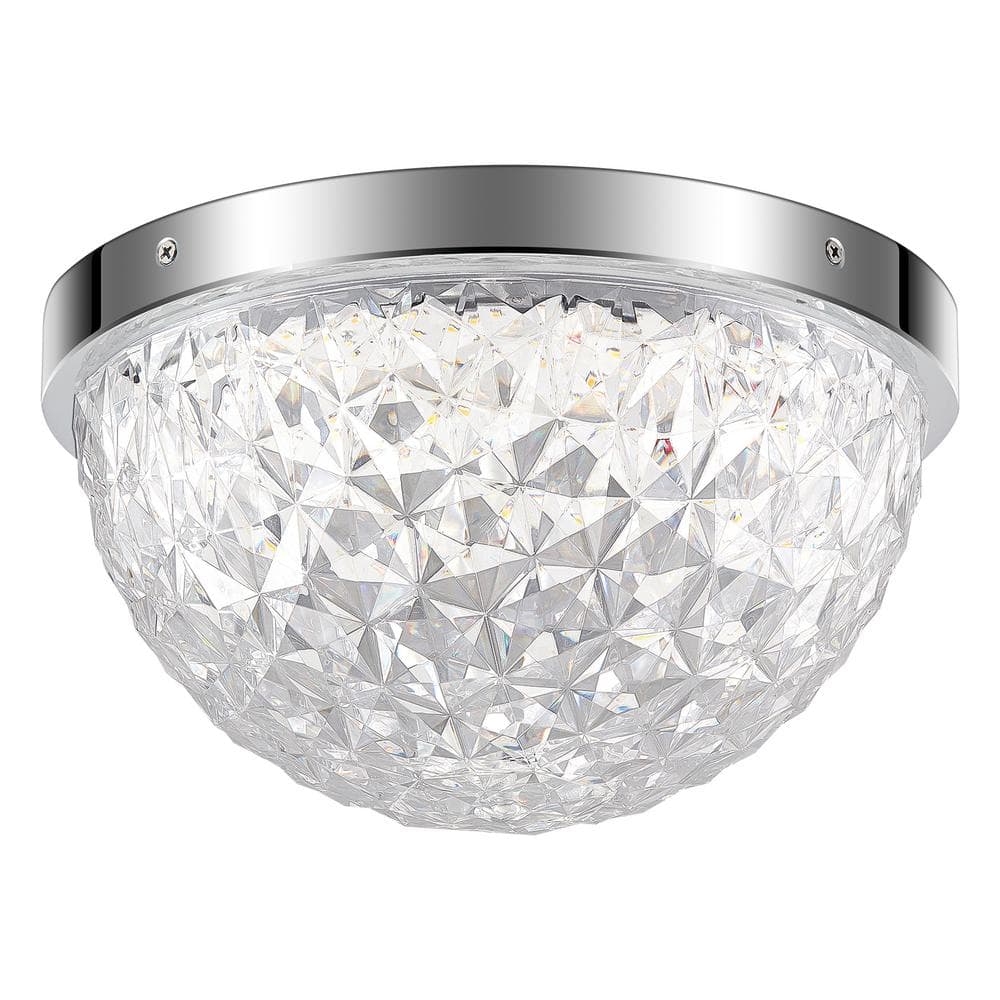 Edvivi Chrome 12 in. 15-Watt 1600LM 3CCT Integrated LED Flush Mount ...