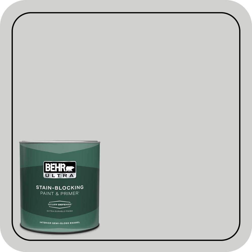BEHR ULTRA 1 qt. #N520-1 White Metal Extra Durable Semi-Gloss Enamel ...