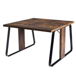 BYBLIGHT 47 in. Square Desk Black Engineered Wood Computer Desk with ...