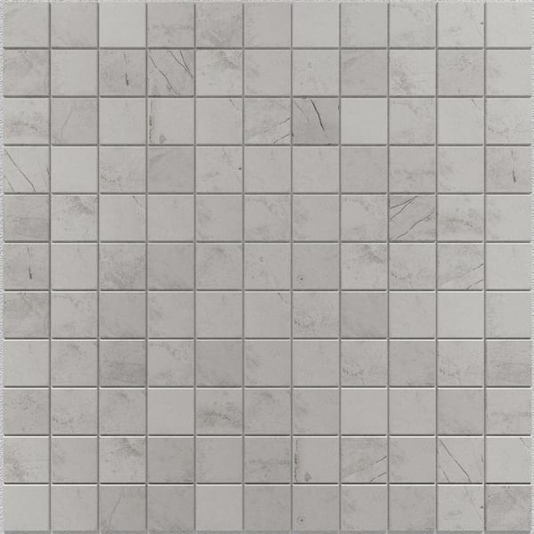 CRUZ BAY STUDIO Pierre 4 in. x 6 in. Mosaic Light Grey Matte Porcelain ...