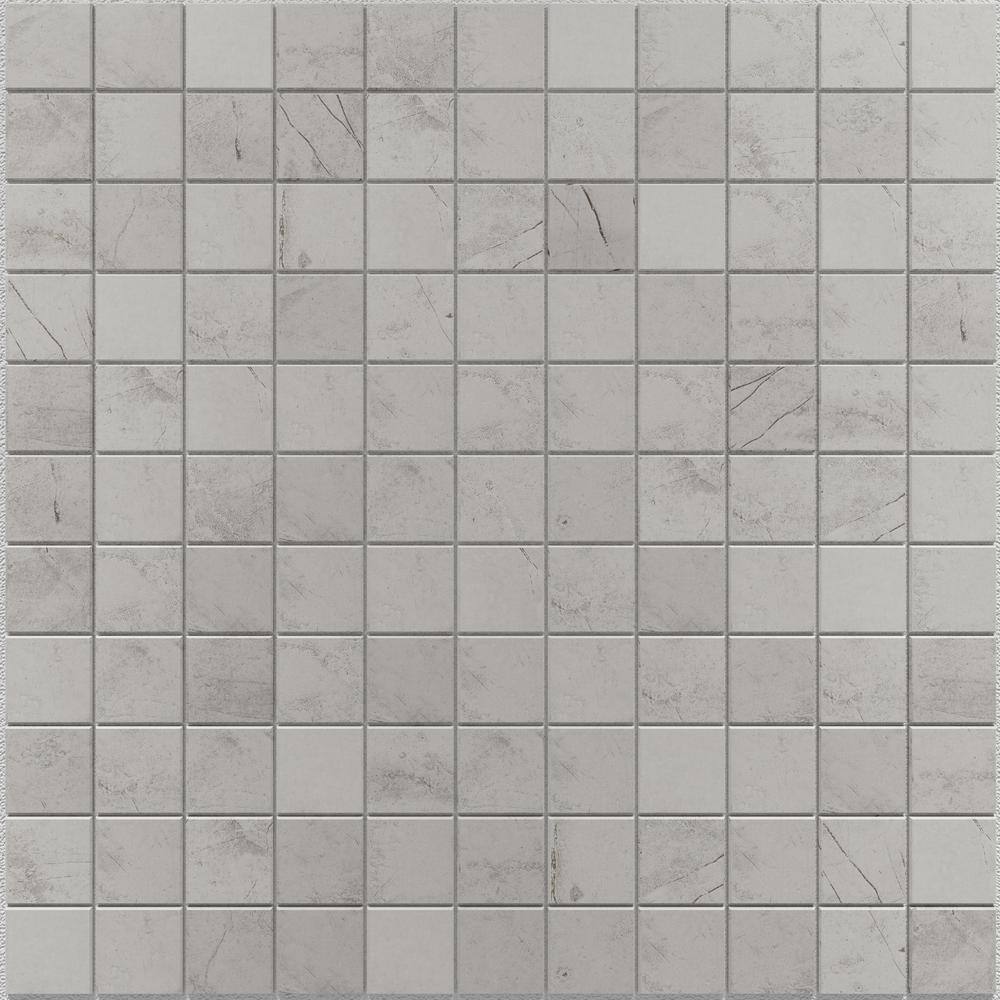 CRUZ BAY STUDIO Pierre 12 in. x 12 in. Mosaic Light Grey Matte ...