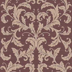 Nordic Elements Red Textured Damask Medallion Matte Finish Non-pasted ...