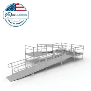 EZ-ACCESS PATHWAY 30 ft. U-Shaped Aluminum Wheelchair Ramp Kit with ...
