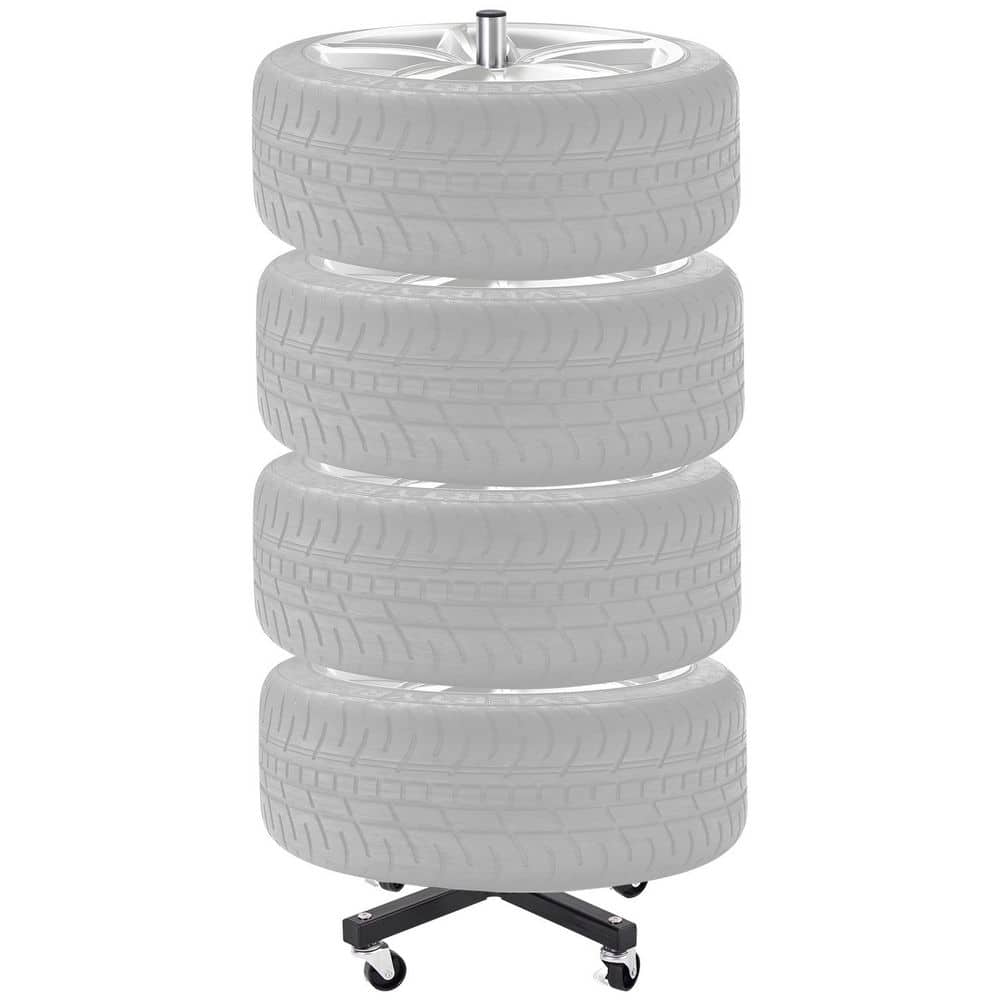 SKYSHALO Wheel Rack with Wheels Tire Tree Stand 18.11 in. Wx18.11 in. D ...