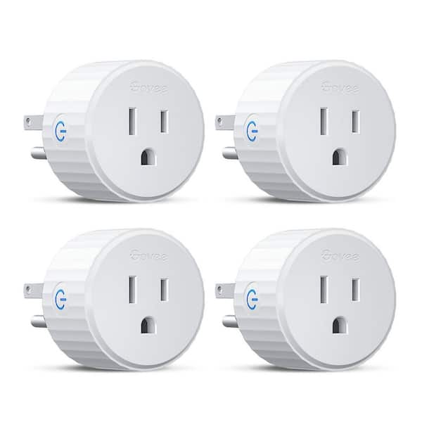 Aoibox 10 Amp 120 Volt WiFi Grounding Smart Plug Connector White 4 Pack ...