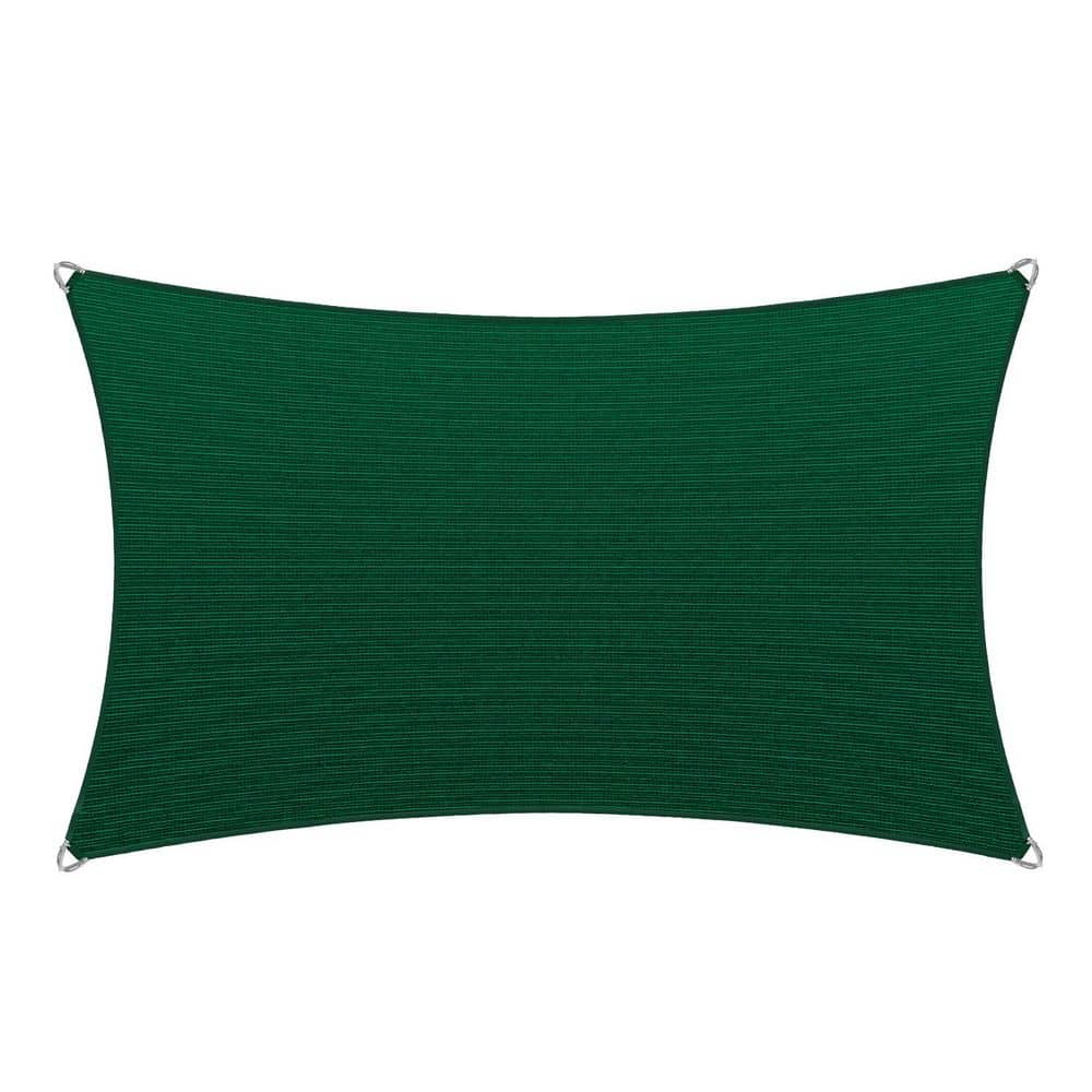 Shade Mart Pro Ring 16 ft. x 24 ft. Rectangle Sun Shade Sail Green SPR ...