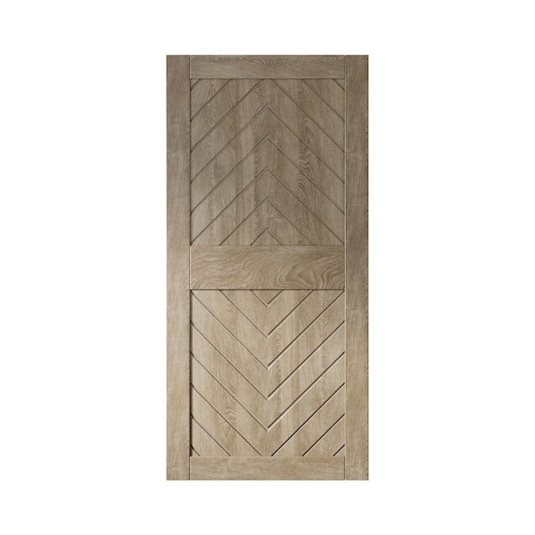 HOMACER JT2 40 in. x 84 in. C-Panel Solid Core Classic Gray Fishbone ...