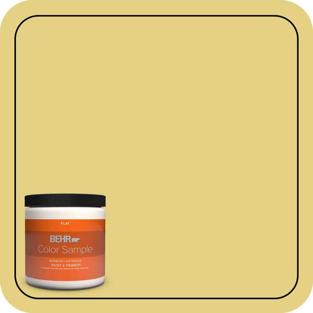 BEHR PREMIUM PLUS 8 oz. #P330-4 Starfruit Flat Interior/Exterior Paint ...