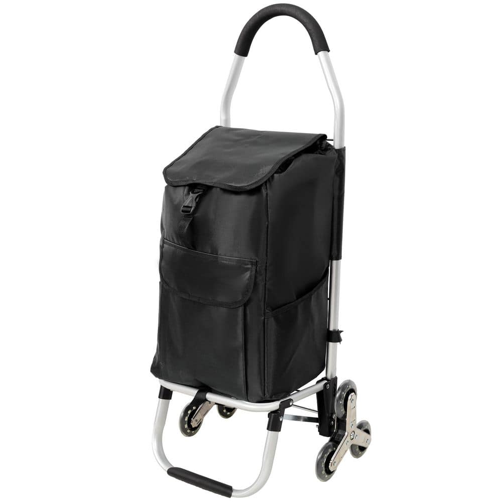 Tidoin Black Aluminium Foldable Removable Cart with Stainless Steel ...