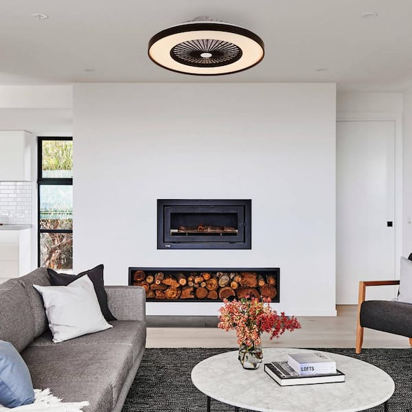 Shinevoy 20 in. Modern Black and White Smart Fan Light, Multifunctional ...