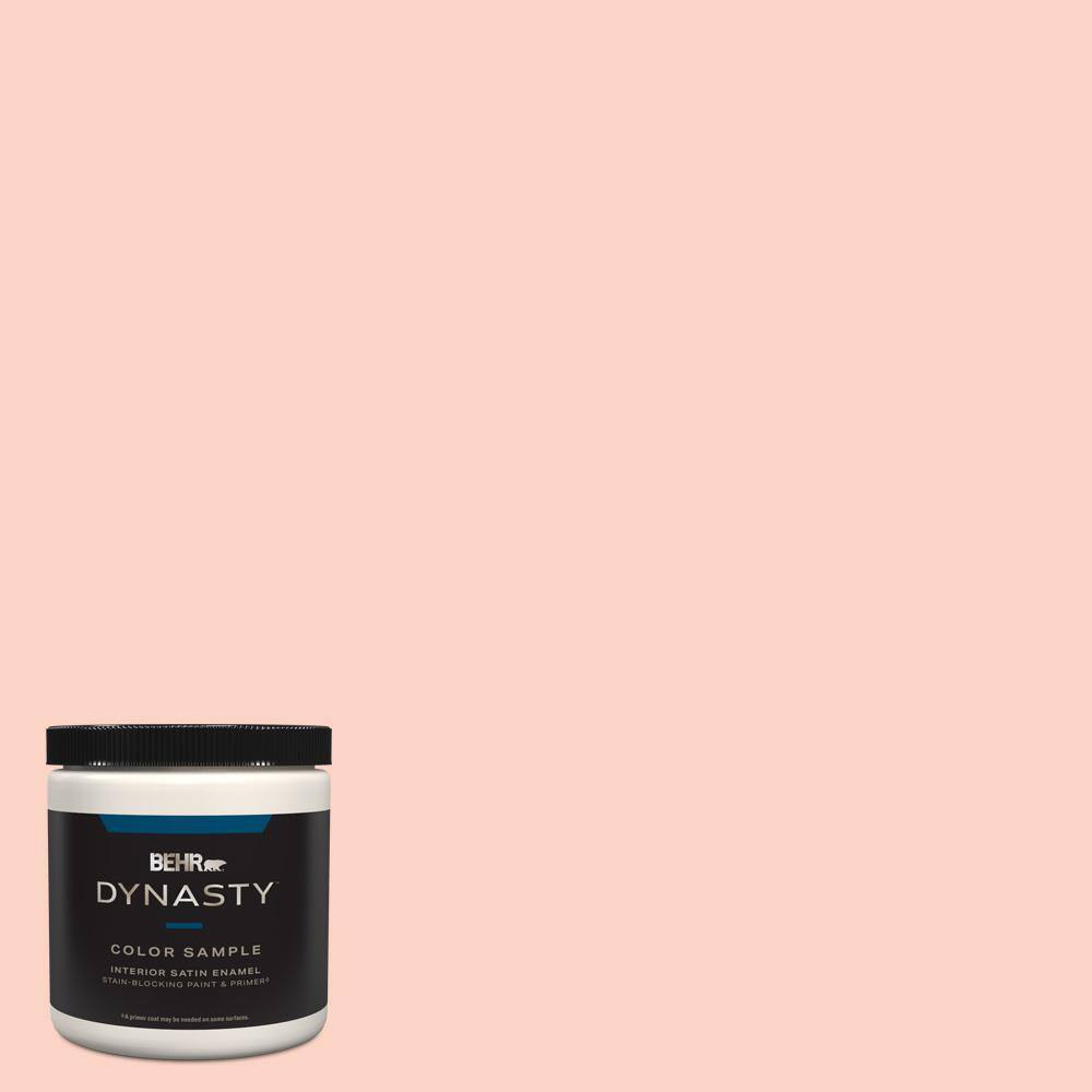 BEHR DYNASTY 8 oz. #200A-2 Coral Cream Satin Enamel Stain-Blocking ...