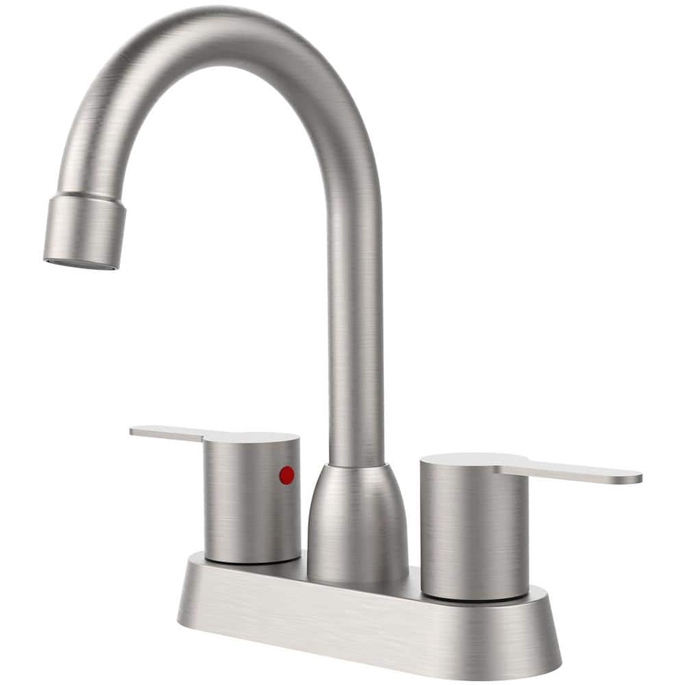 GELE 2-Handles Bathroom Sink Faucet 3 Hole Brushed Nickel Centerset RV ...