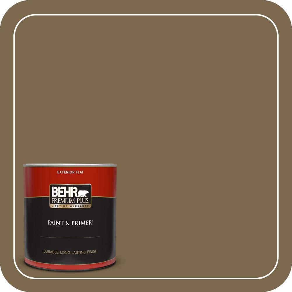 BEHR PREMIUM PLUS 1 qt. #T14-6 Boho Flat Exterior Paint & Primer 430004 ...