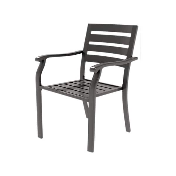 YOSIMFUR All-Weather Black Iron Outdoor Dining Chair (Set of 2) DJYC ...