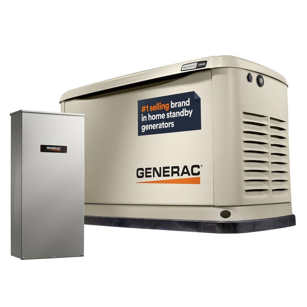 Generac 14,000 Watt - Dual Fuel Air- Cooled Whole House Home Standby ...