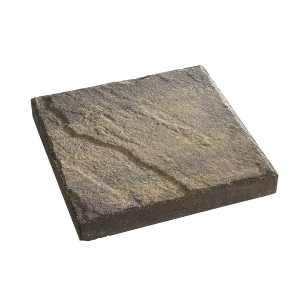 Oldcastle 16 in. x 16 in. Charcoal/Tan Slate Top Concrete Step Stone ...