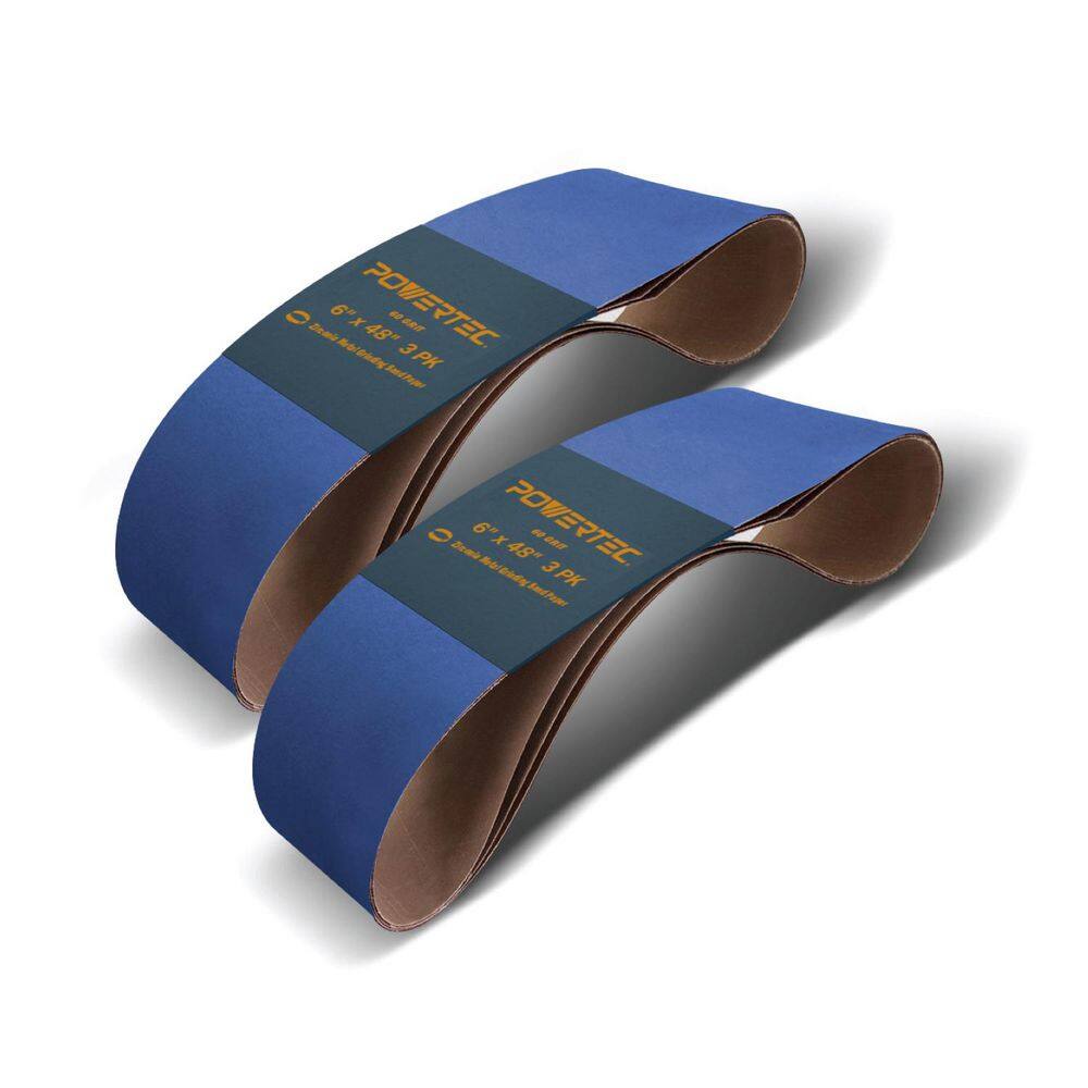 ‎POWERTEC 6 x 48 in. Sanding Belts, 60 Grit, Zirconia for Bench Sander ...