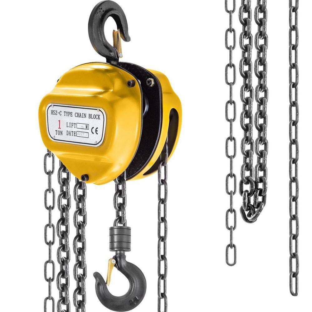 VEVOR 1 Ton Chain Hoist 2200 Lbs Manual Chain Hoist 10 Ft Block Chain