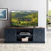 FESTIVO 64 in. Navy with Walnut Color Desktop TV Stand for TVs up to 70 ...
