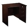 Benjara 24 in. W Espresso Brown 3 Drawer Wooden Computer Desk with Lock ...