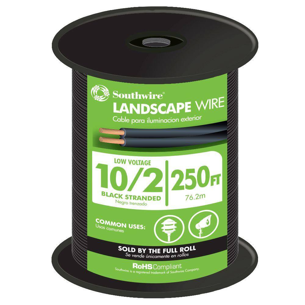 Southwire 250 Ft 10 2 Black Stranded CU Low Voltage Landscape Lighting Southwire 250 Ft 10 2 Black Stranded CU Low Voltage Landscape Lighting