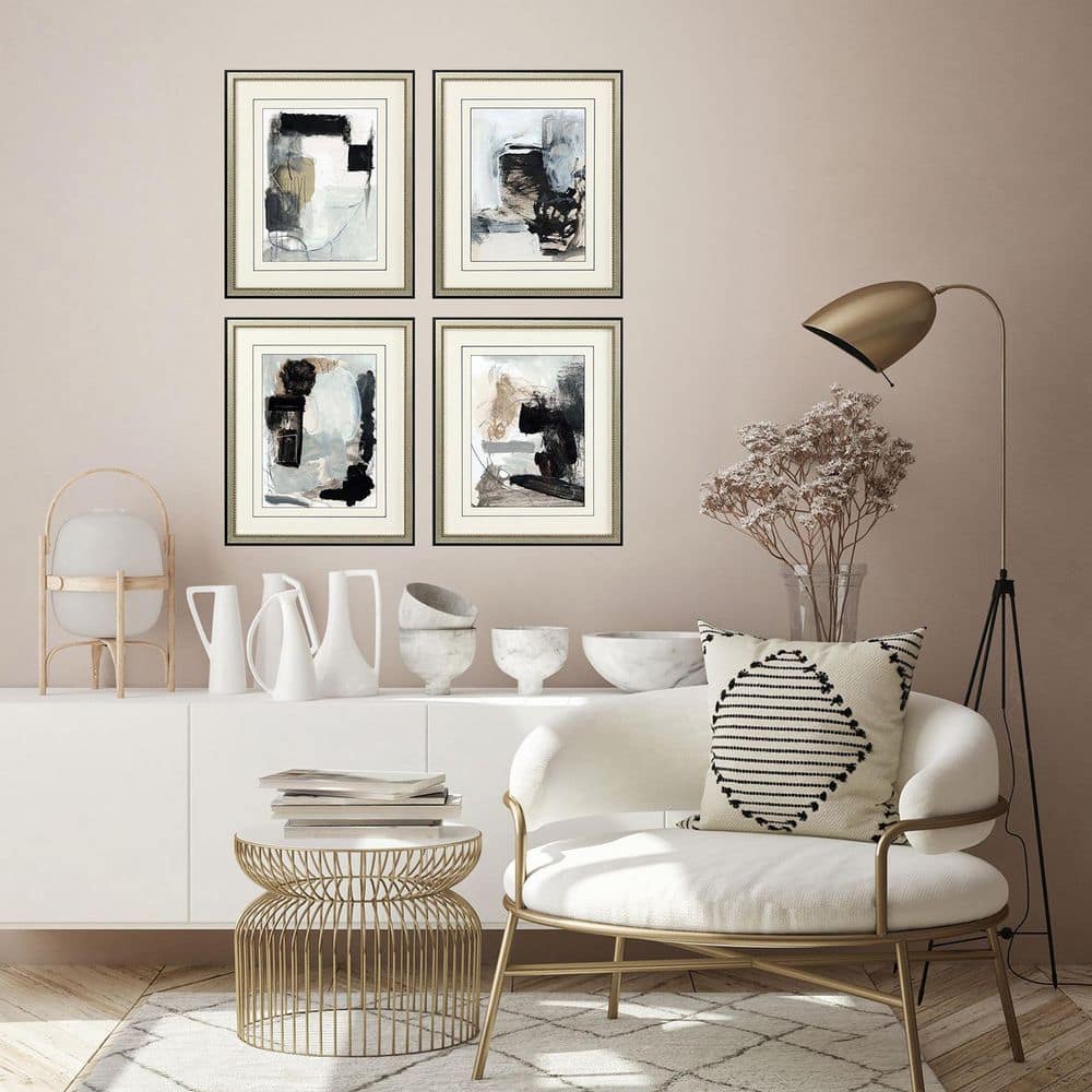Paragon Heligan 4 Piece Framed Giclee Abstract Art Print 24 in. x 20 in ...