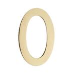 Architectural Mailboxes 4 in. Polished Brass Floating House Number 0 ...